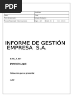 Modelo Informe de Gestión 2025 | PDF