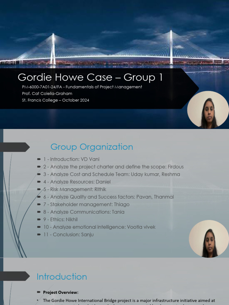 Gordie Howe Bridge Project Management | PDF | Risk | Risk Management