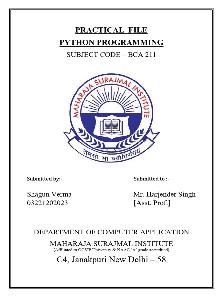python practical file | PDF | Software Development | Computer Science python practical file | PDF | Software Development | Computer Science
