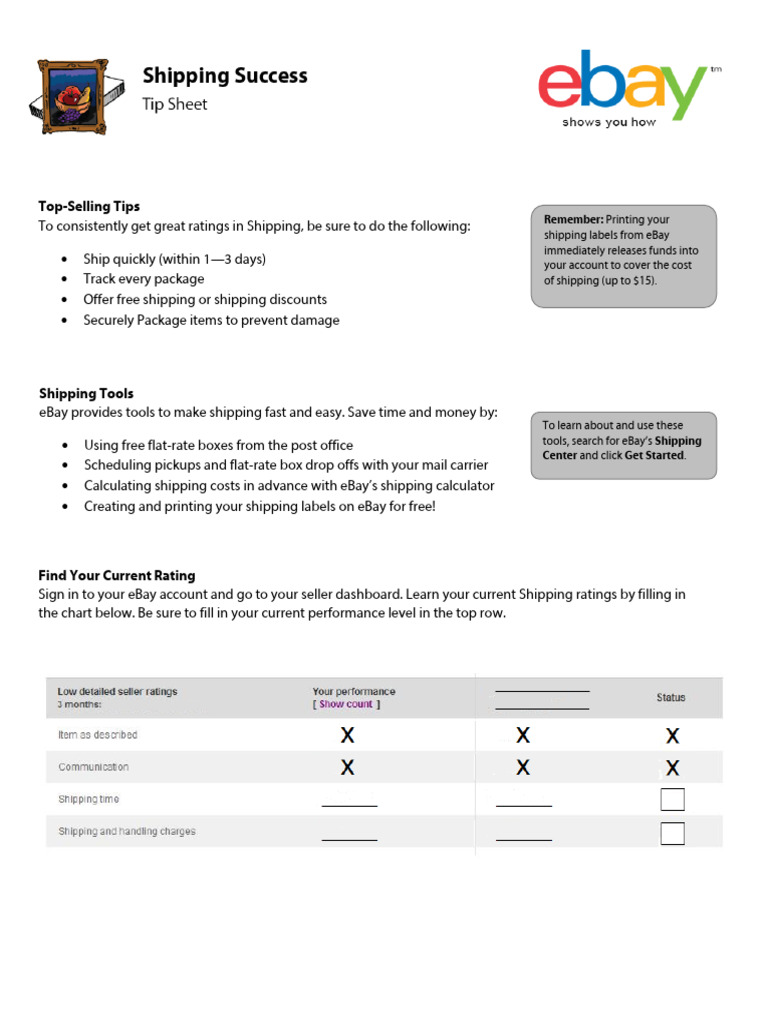 Shipping Success Tipsheet | PDF