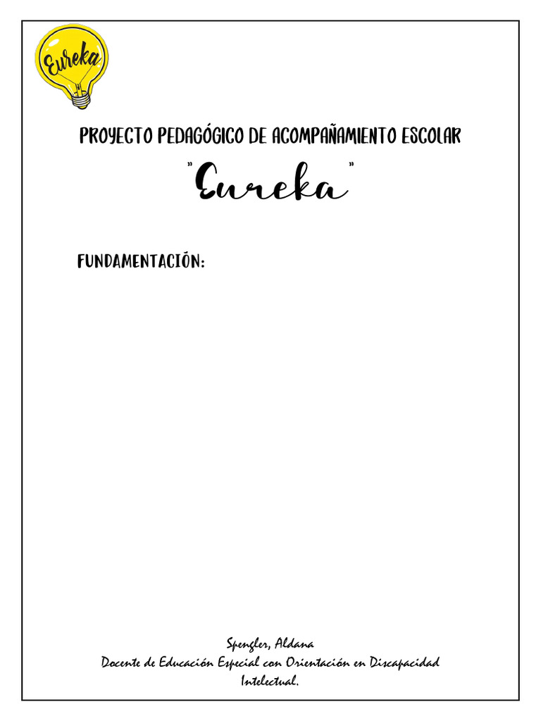 Proyecto Eureka. Spengler Aldana | PDF | Enseñando | Aprendizaje