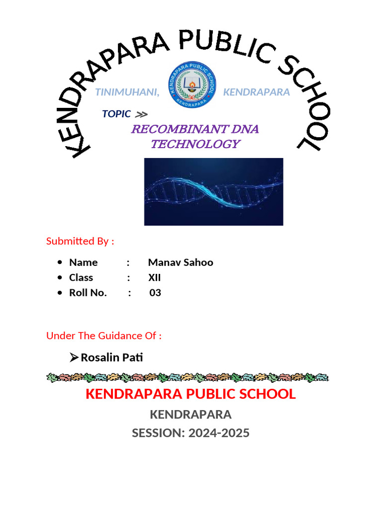 Recombinant DNA Technology Overview | PDF