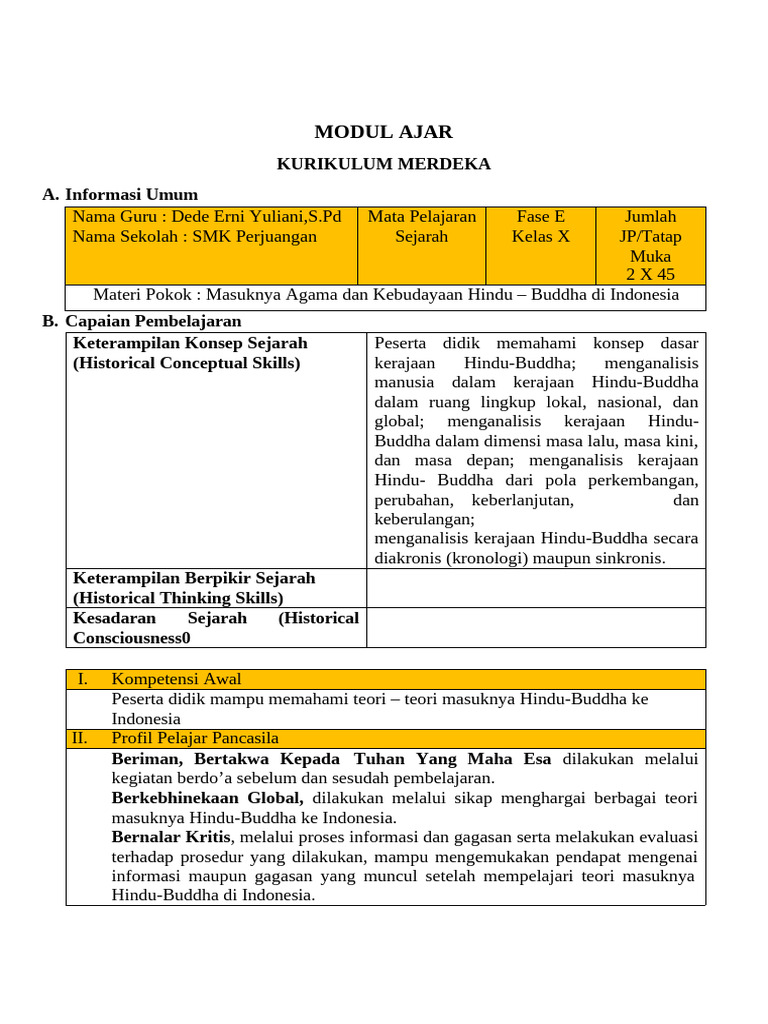 MODUL AJAR DEDE ERNI 3 (Edit) | PDF