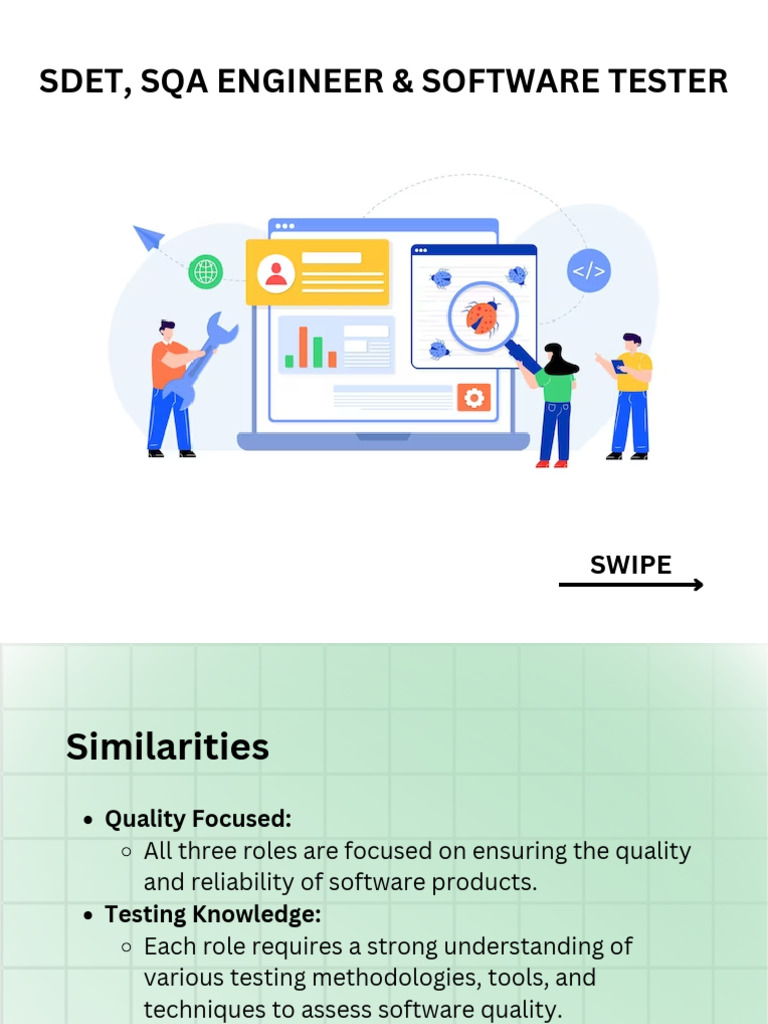 SDET, SQA Engineer, Software Testerr | PDF | Software Testing ...