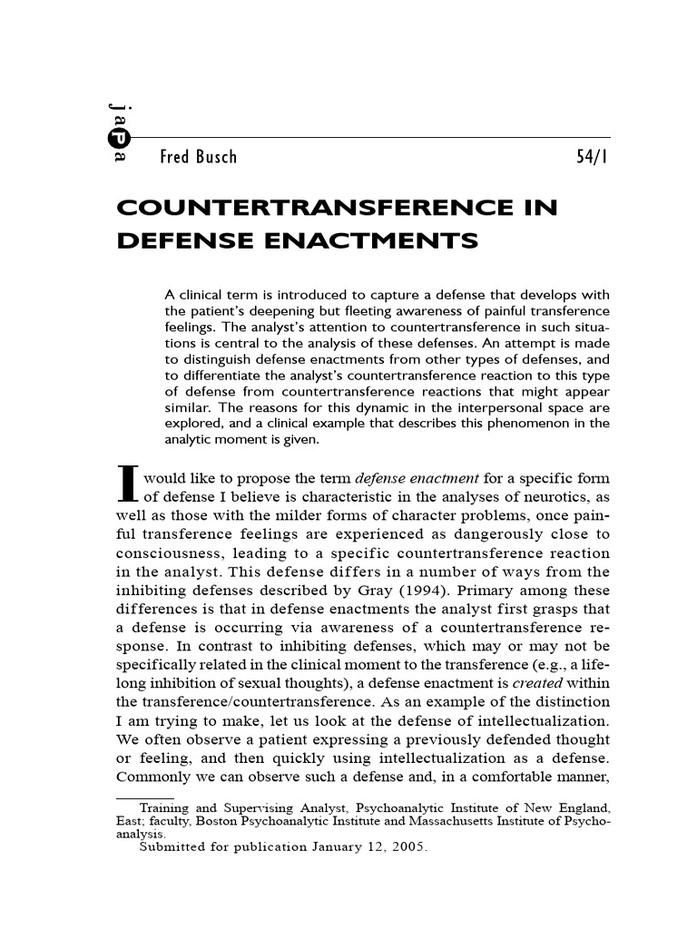 Countertransference 3 | PDF | Psychoanalysis | Thought