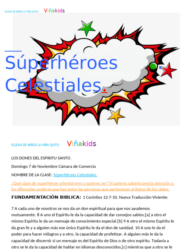 Clases de Los Dones Noviembre | PDF | Don espiritual | Primera epístola ...