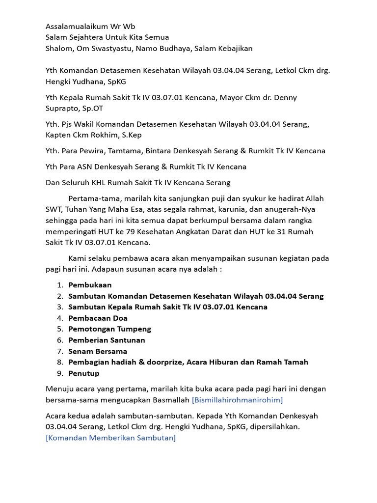 Draft MC - Hut Kesad-Kencana 2024 | PDF | Gaya Hidup