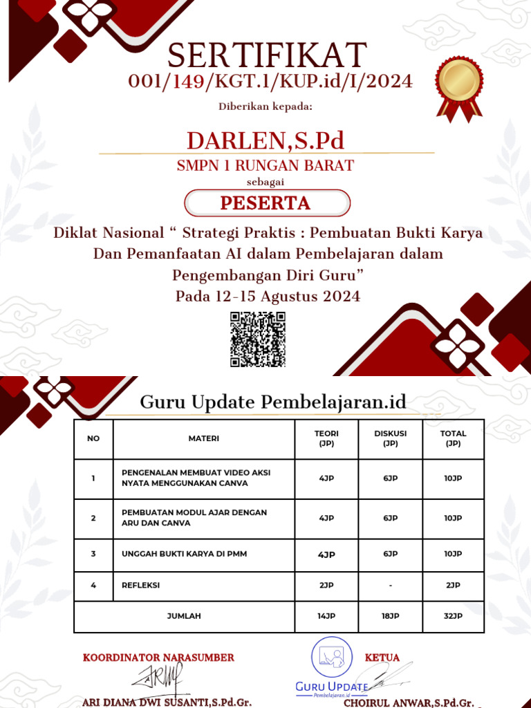 Sertifikat 32 JP 2024 | PDF