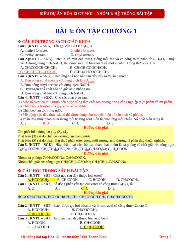 KNTT - Bai 3 - On Tap Chương 1 - Ung Hai Linh | PDF