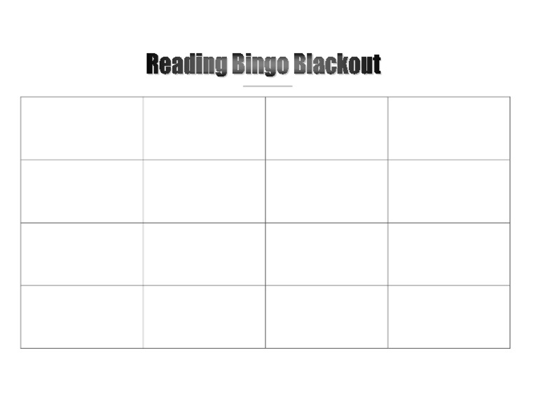 Reading Bingo Blue Card | PDF