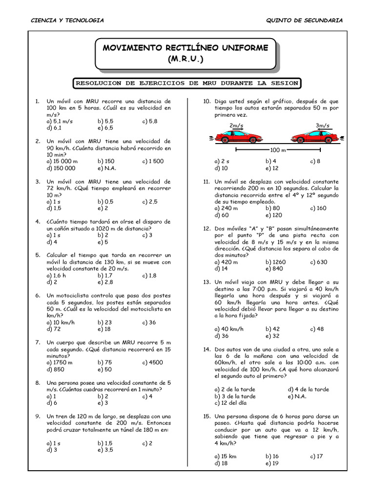 Problemas de Mru | PDF | Métodos y materiales de enseñanza | Tecnología