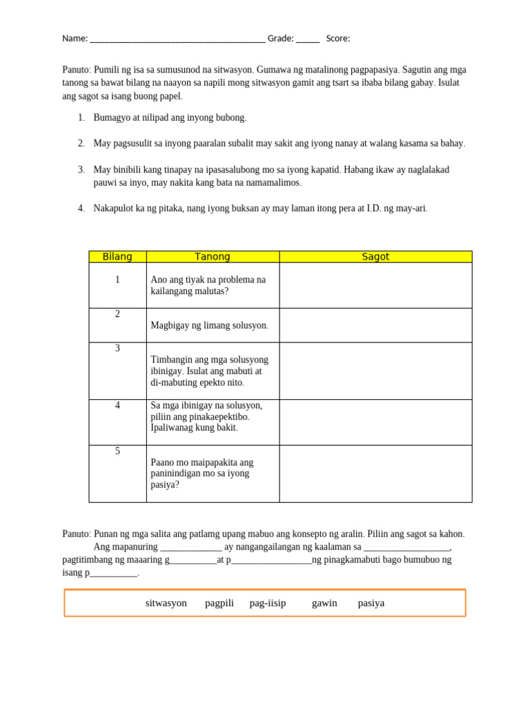 Q1 Grade6 Activity Sheets Week 2 | PDF