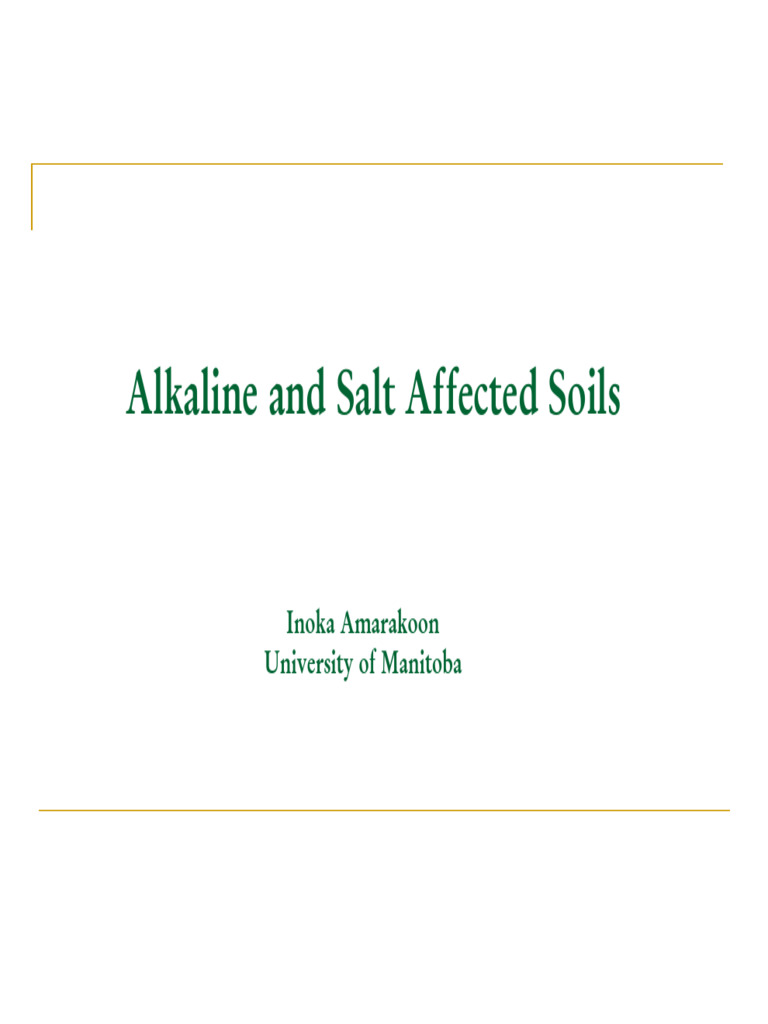 Alkaline and Salt Affected Soils - 01november2021 | PDF | Soil | Salinity