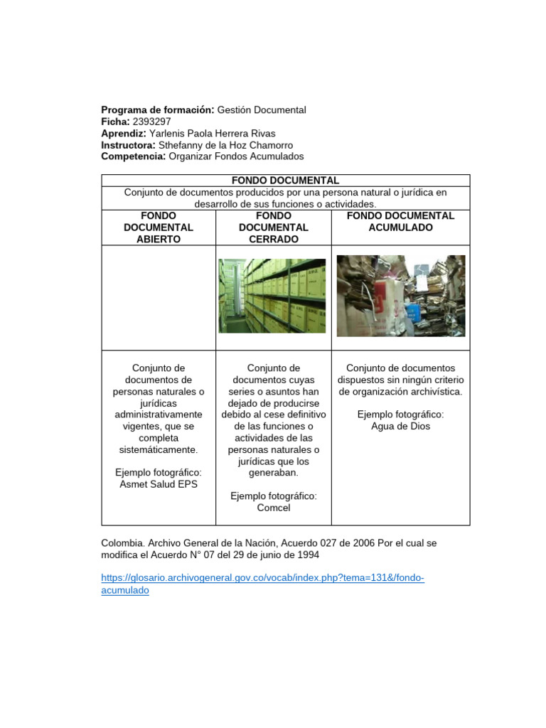 Cuadro Comparativo Fondos Documentales | PDF