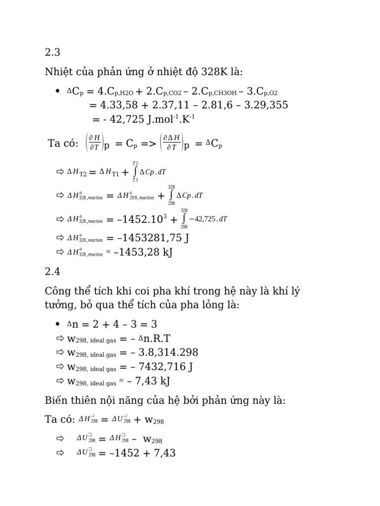 BTL Hóa Lý 1 | PDF