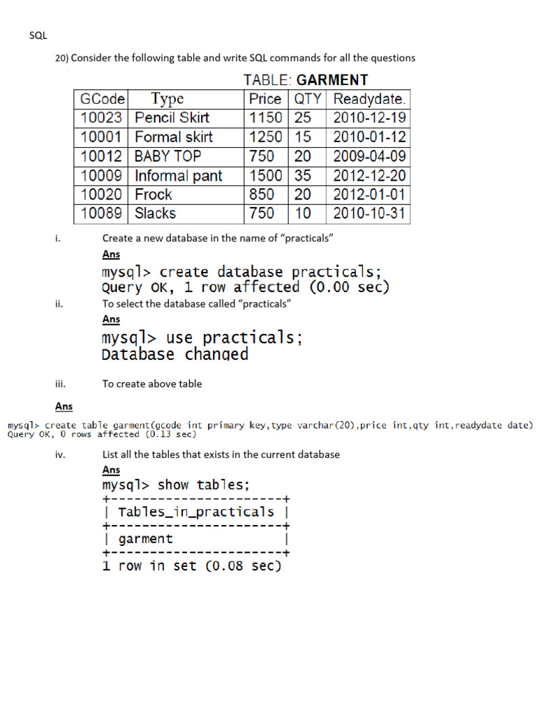 SQL Lab Manual for Students | PDF | Data Management | Data Management Software