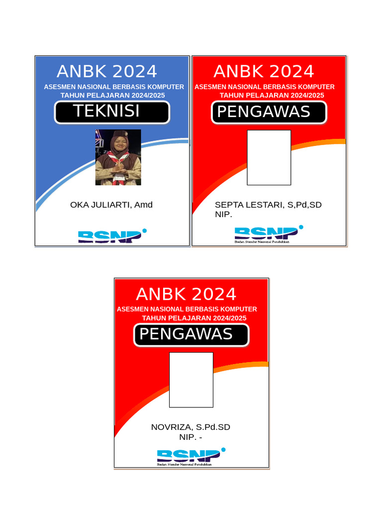 ID Card Panitia ANBK | PDF