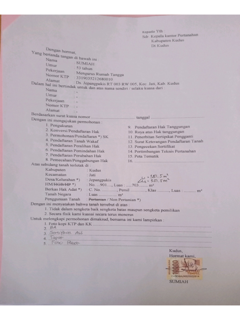 Permohonan Sumiah | PDF