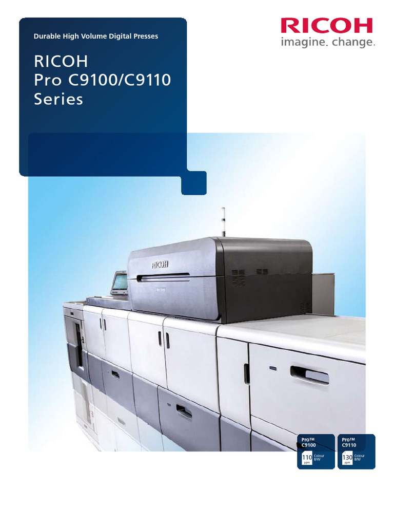 Ricoh Pro C9100 Brochure | PDF | Paper | Computing