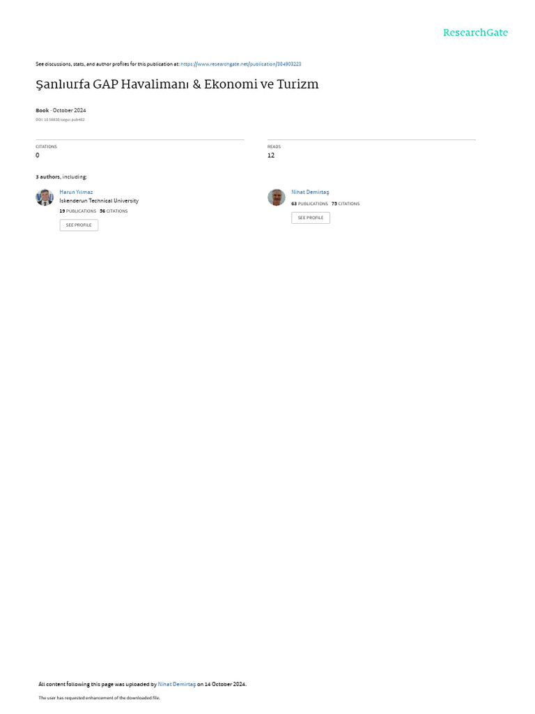 ANLIURFAGapHavalimanEkonomiveTurizm Bask | PDF