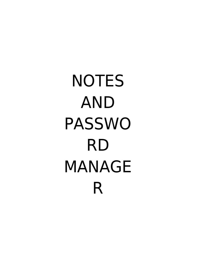 Notes and Password Manager | PDF | Security | Computer Security