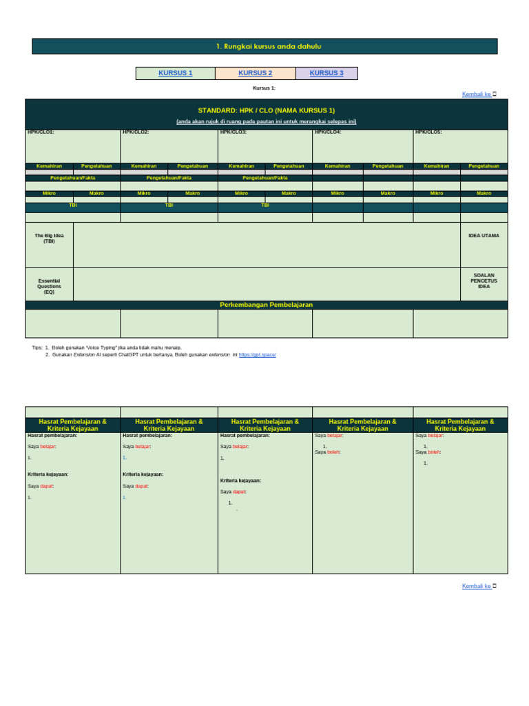 Templat Merungkai - Merangkai - KMR | PDF