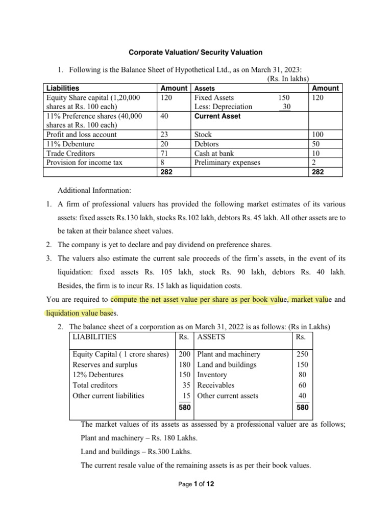 Corporate Valuation | PDF