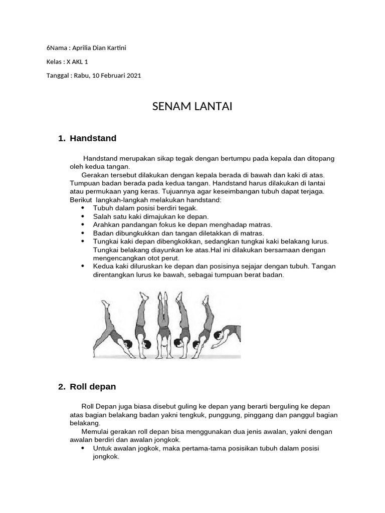 Teknik Dasar Senam Lantai | PDF