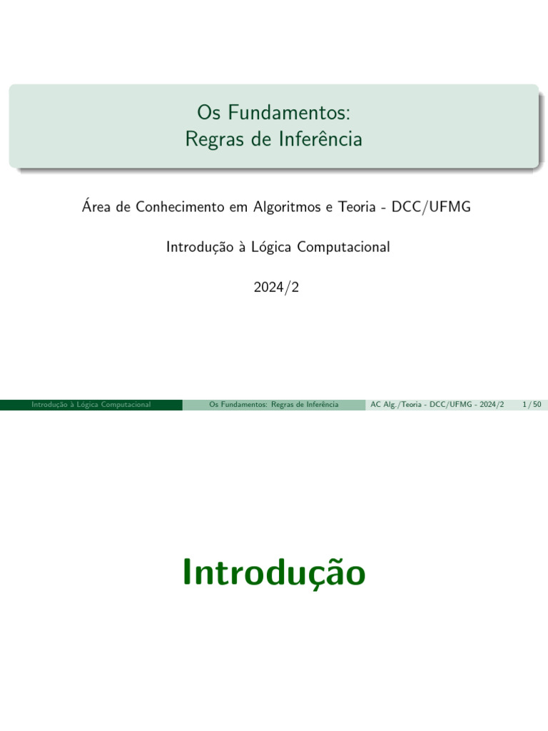 Regras de Inferência em Lógica Computacional | PDF | Argumento | Lógica ...