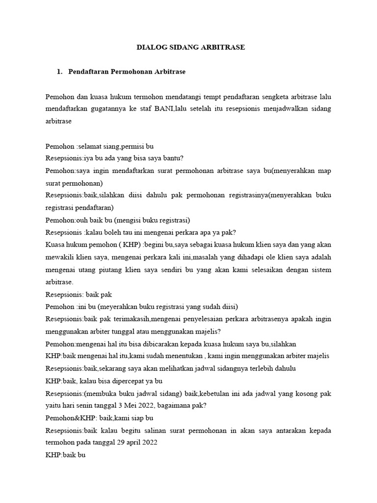 Proses Arbitrase Sengketa Dagang | PDF