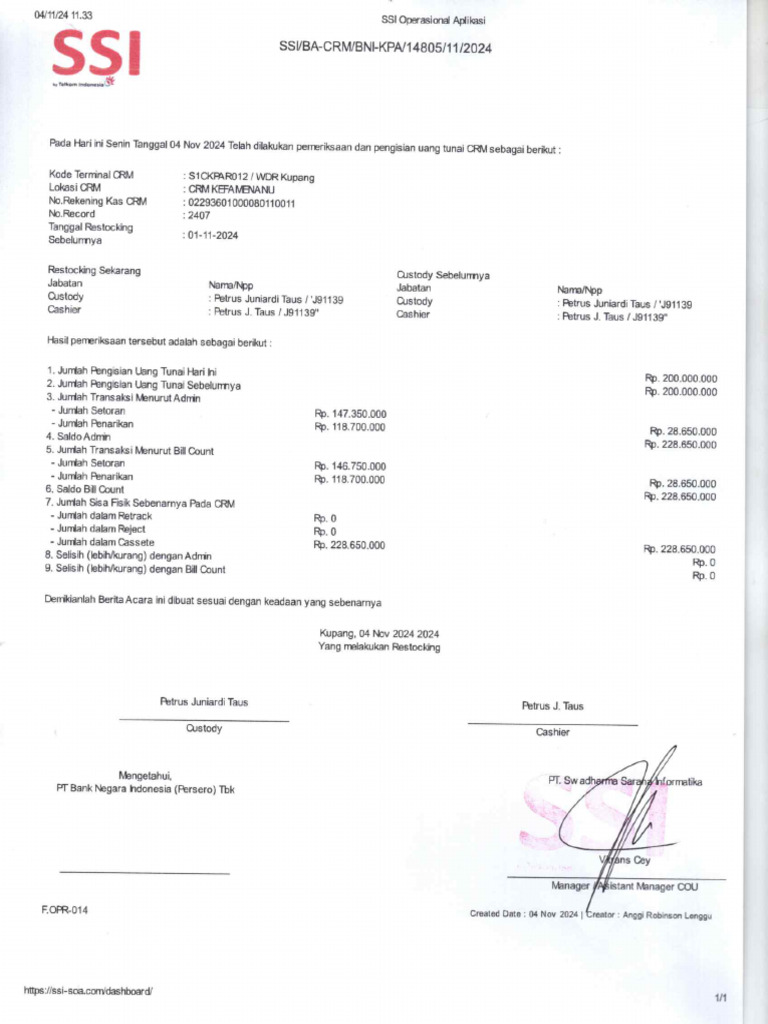 Ba Pua CRM Kefamenanu 20241104 | PDF