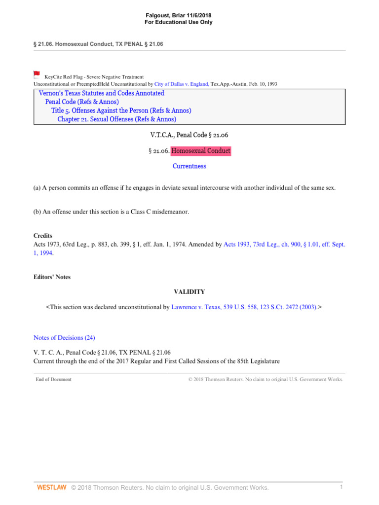 Texas Penal Code § 21.06 Analysis | PDF