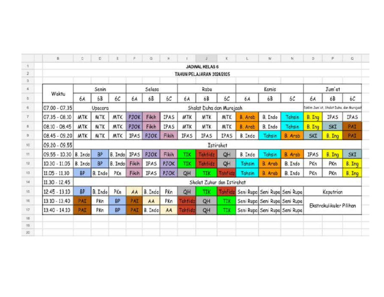 Jadwal 6c | PDF