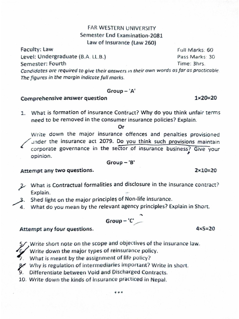 4th Semester's Question Paper | PDF