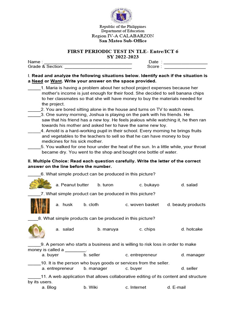 Grade-6 ICT Periodical-Test | PDF | Wiki | Internet