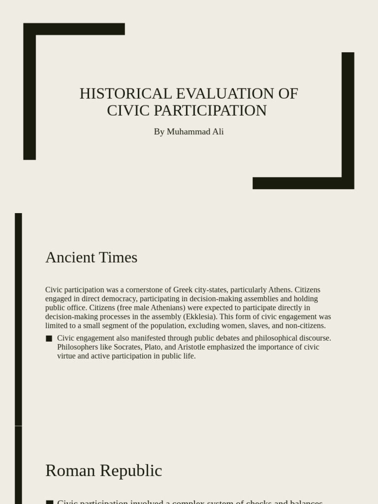 Historical Evolution of Civic Participation | PDF | Citizenship | Democracy