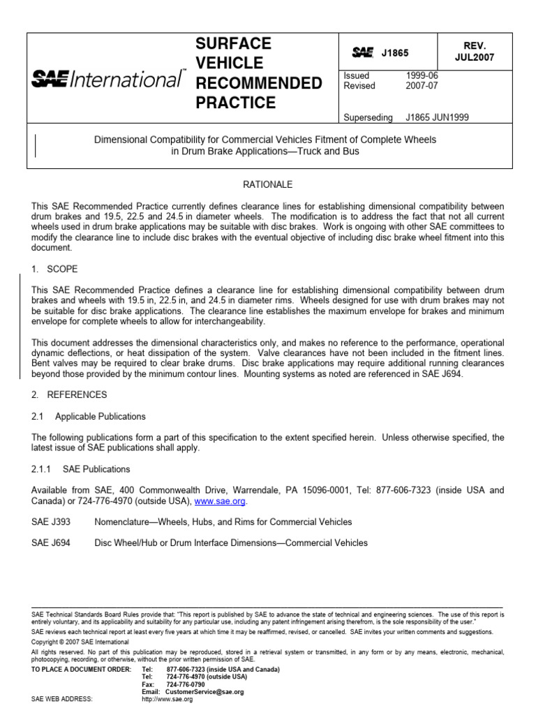 SAE-J1865-JUL-2007 | PDF | Brake | Wheel