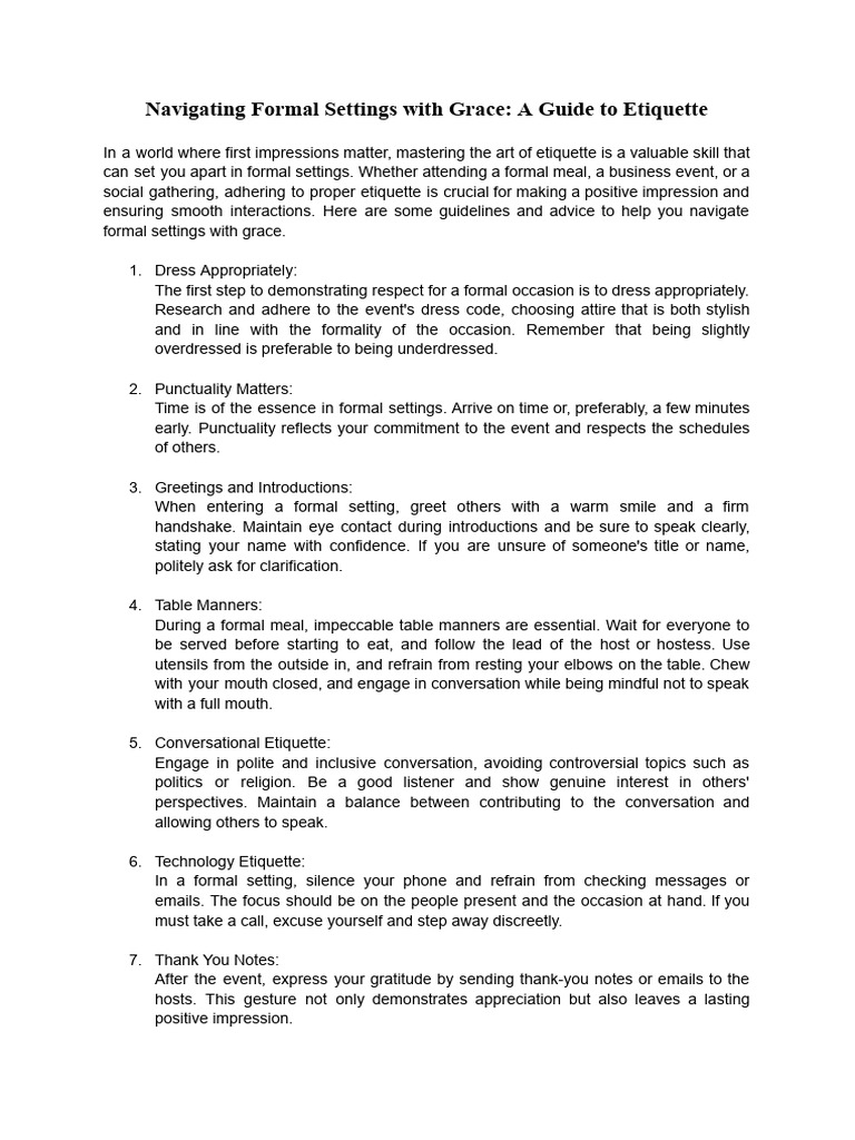 Set of Guidelines - Ariadna | PDF | Etiquette | Gesture