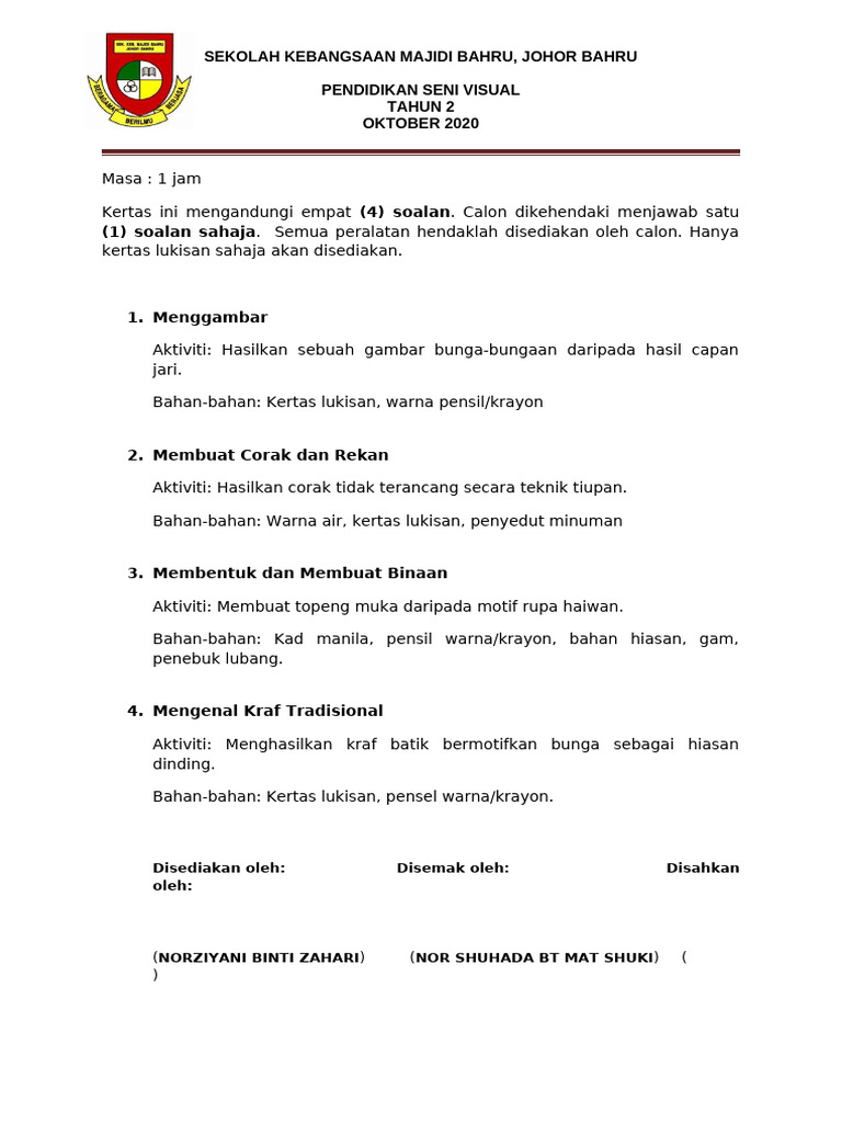 2024-Soalan PSV Tahun 2 Nov | PDF