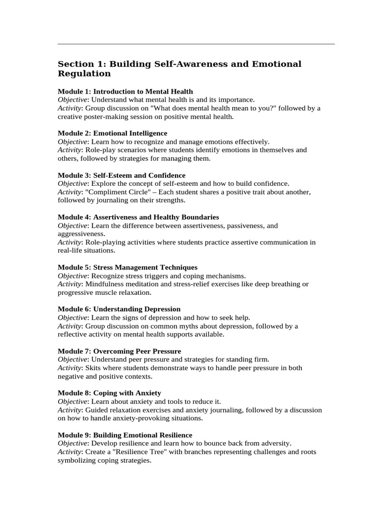 Selected Topics Mental Health Topics | PDF | Psychological Resilience ...