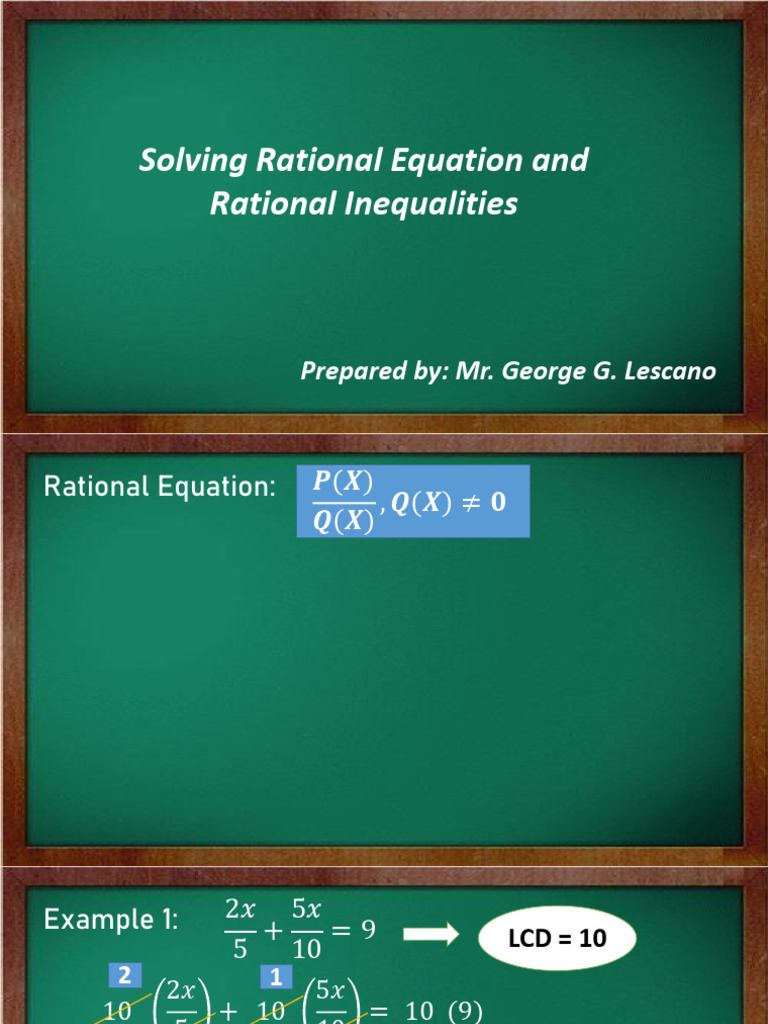 Rational Function and Rational Inequalities | PDF | Equations ...