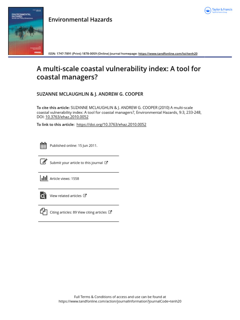 A Multi-Scale Coastal Vulnerability Index A Tool For Coastal Managers ...
