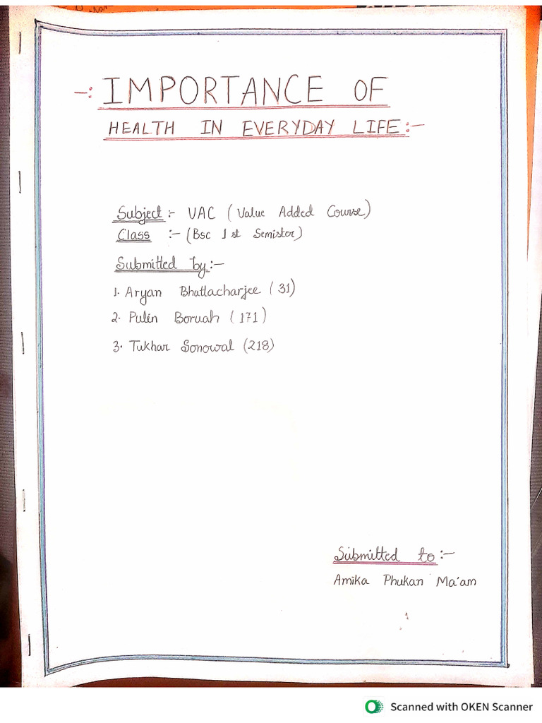 Importace of Health in Everyday Life | PDF