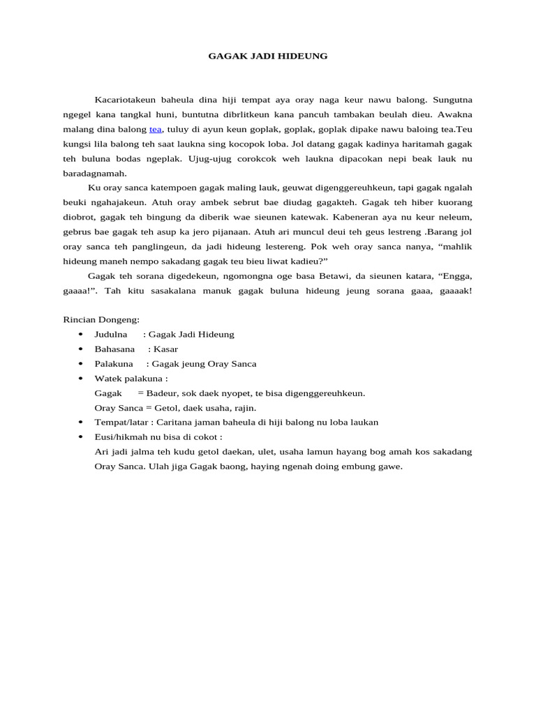Gagak Jadi Hideung | PDF