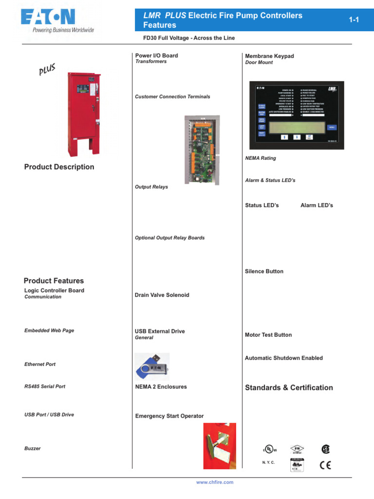 FD30 Electric Fire Pump Controller Features | PDF | Relay | Usb