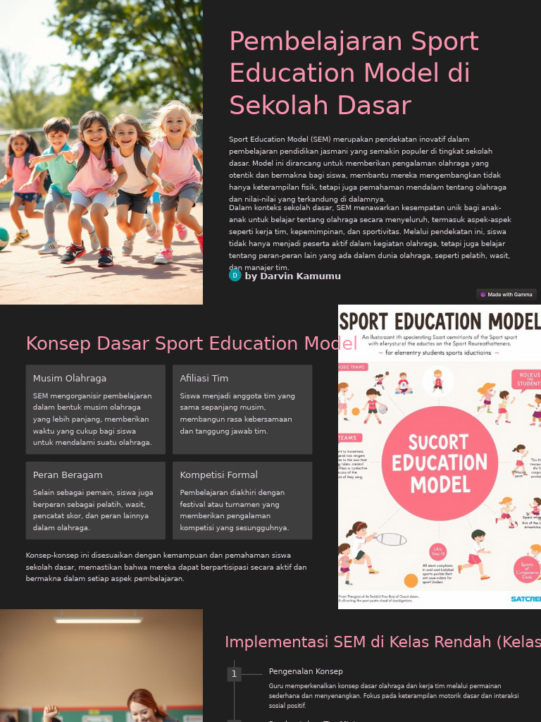 Pembelajaran Sport Education Model Di Sekolah Dasar | PDF