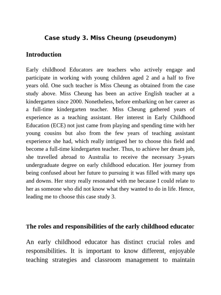 PT Individual Assignment | PDF | Teachers | Early Childhood Education