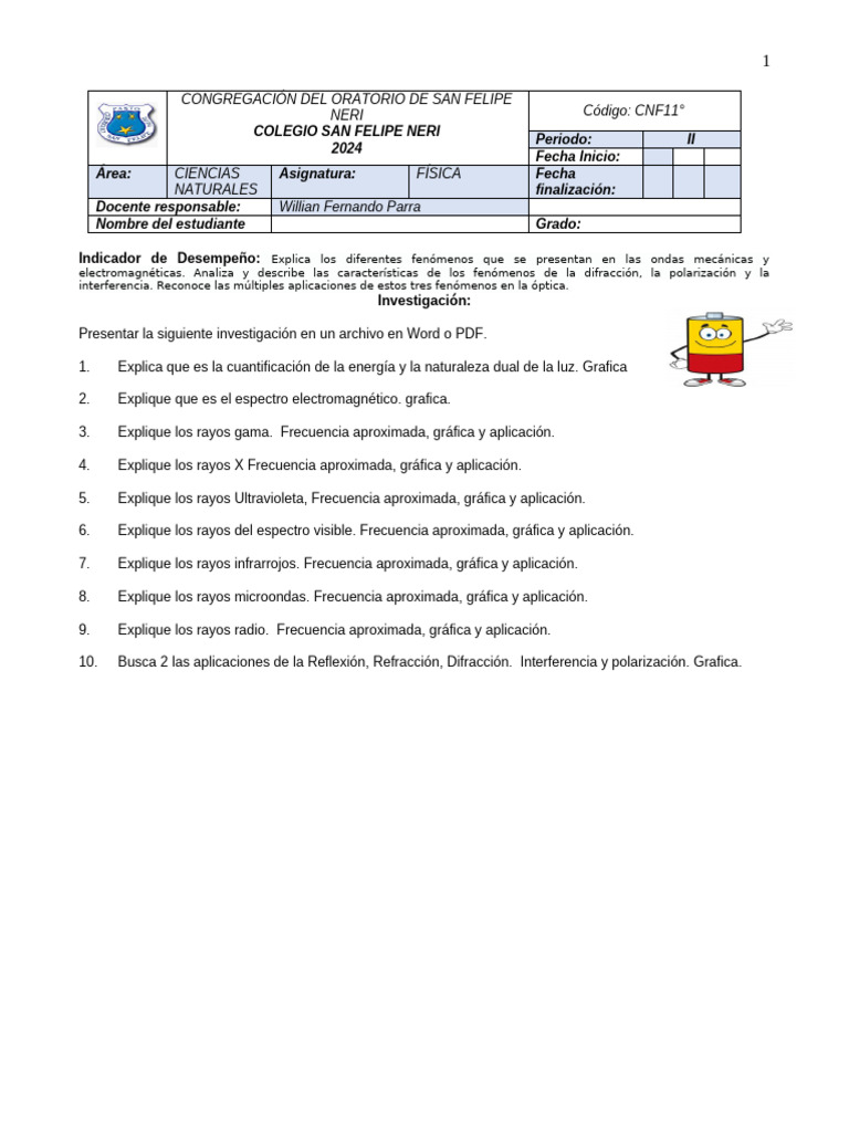 Física: Ondas y Espectro Electromagnético | PDF
