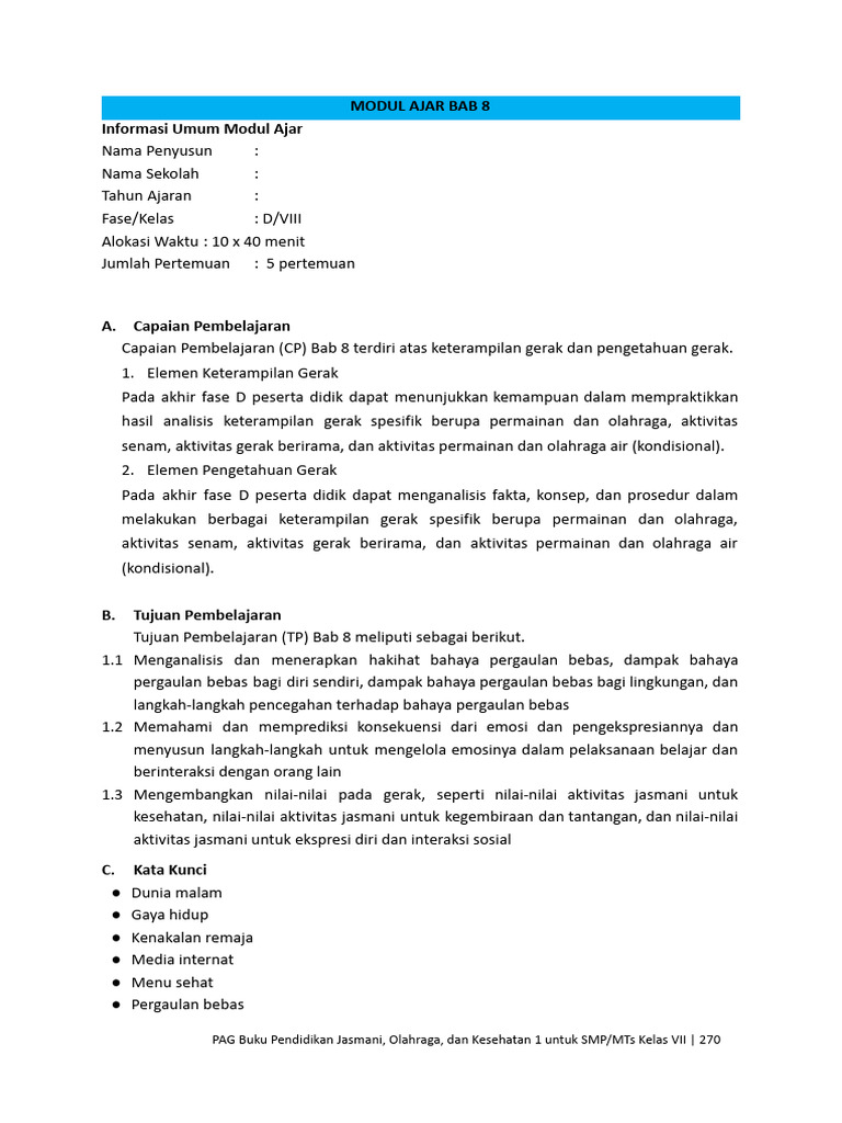 Modul Ajar Bab 8 | PDF | Karier & Perkembangan