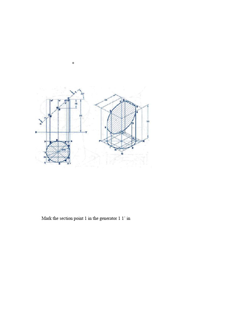 Isometric Projection of a Truncated Cylinder | PDF